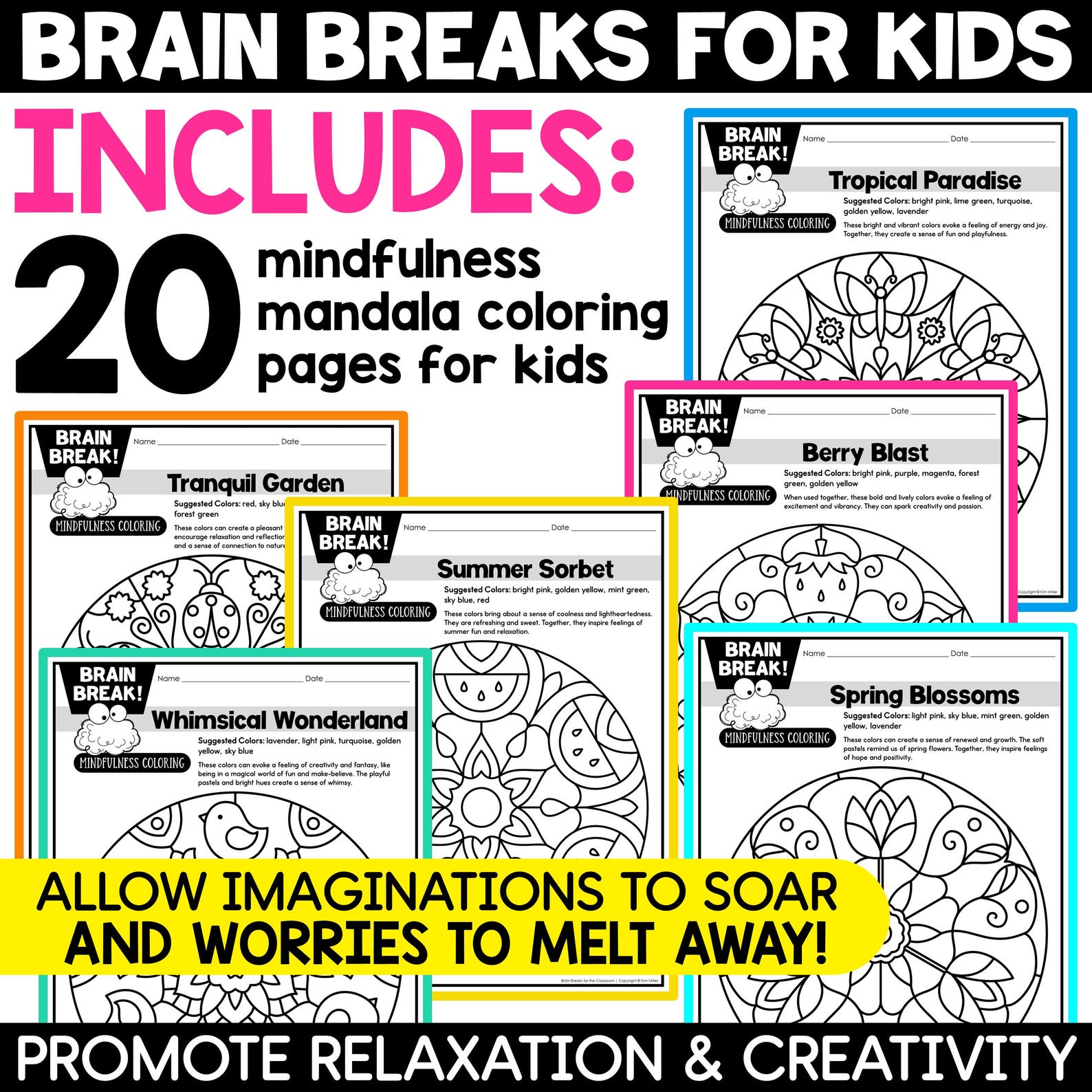 Mindfulness Coloring Pages Activities for Kids | Coloring Pages for ...