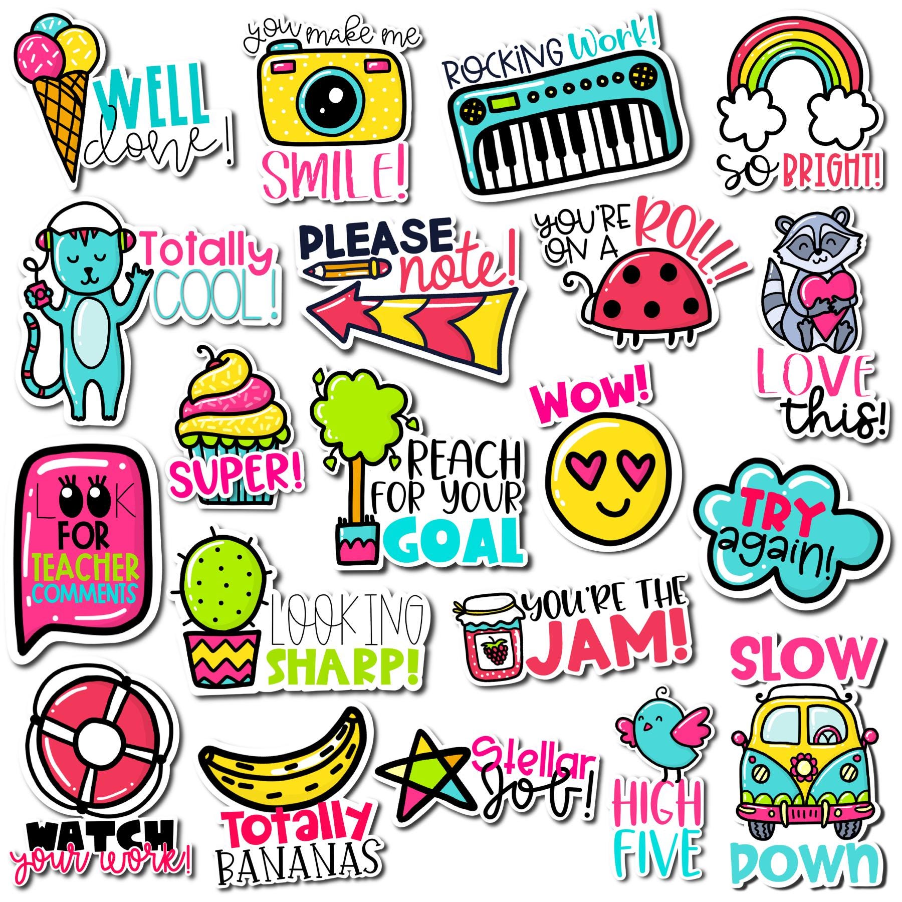 Digital Stickers for Teachers Digital Stickers for Student Work School ...