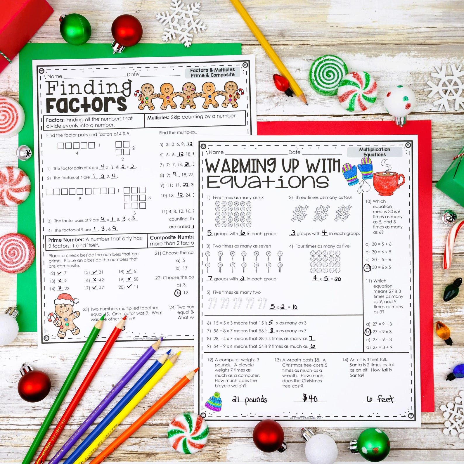 Christmas Activities Math Reading Comprehension Writing Worksheets ...