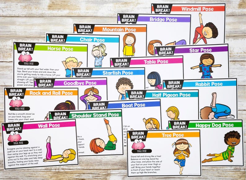 Mindfulness Activities for Kids | Kids Yoga Pose Cards | Brain Breaks ...