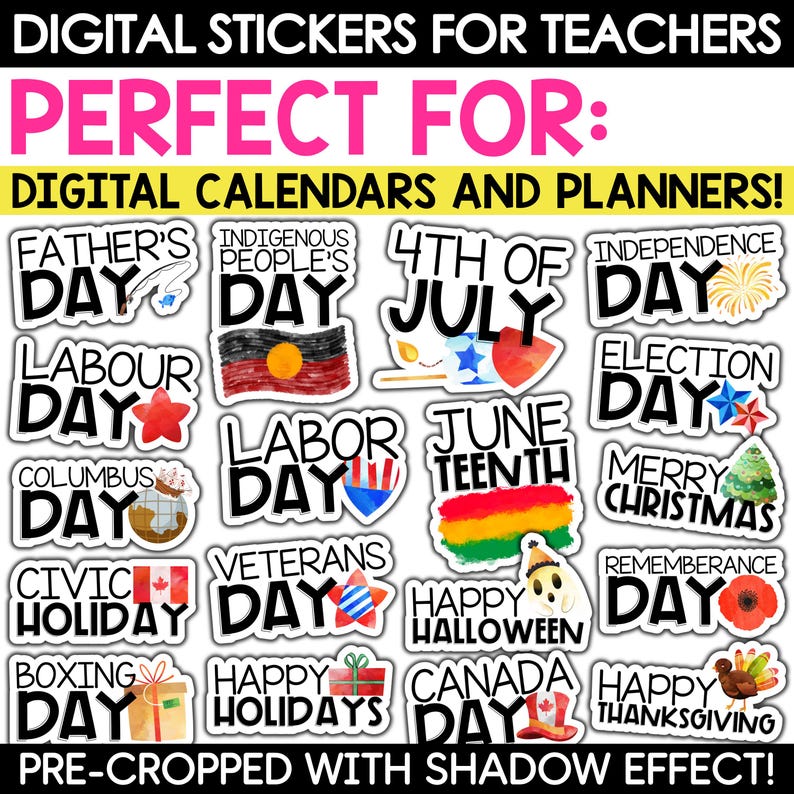 Digital Stickers for Teachers | Digital Stickers for Teacher Planner ...