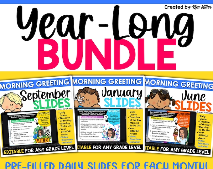 Morning Meeting Bundle- Upper Elementary| YEAR-LONG BUNDLE | Paperless ...