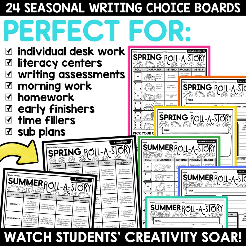 Writing Prompts for Kids Creative Writing Prompts Worksheets Roll and ...