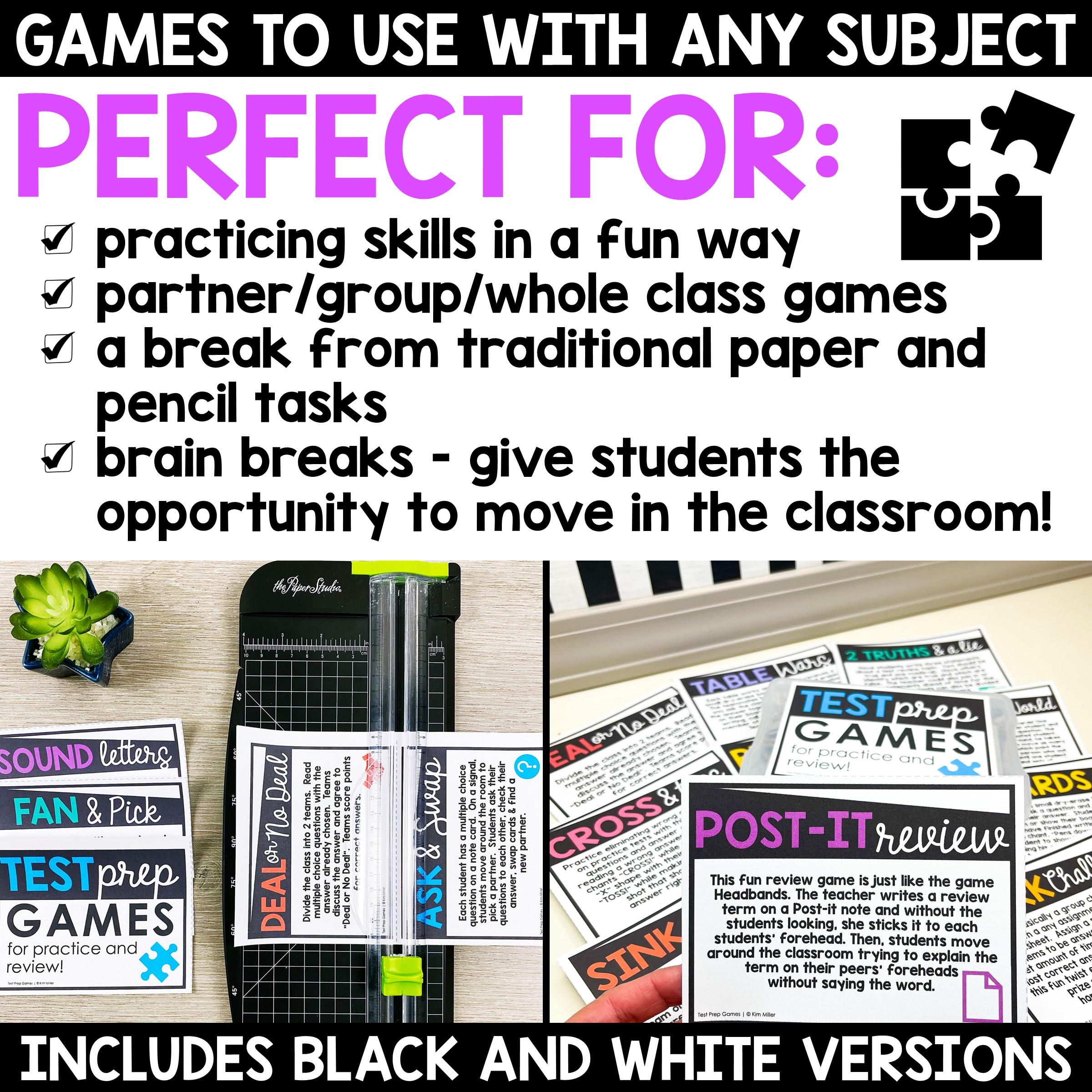 Test Taking Strategies & Motivational Games | Classroom Test Prep ...