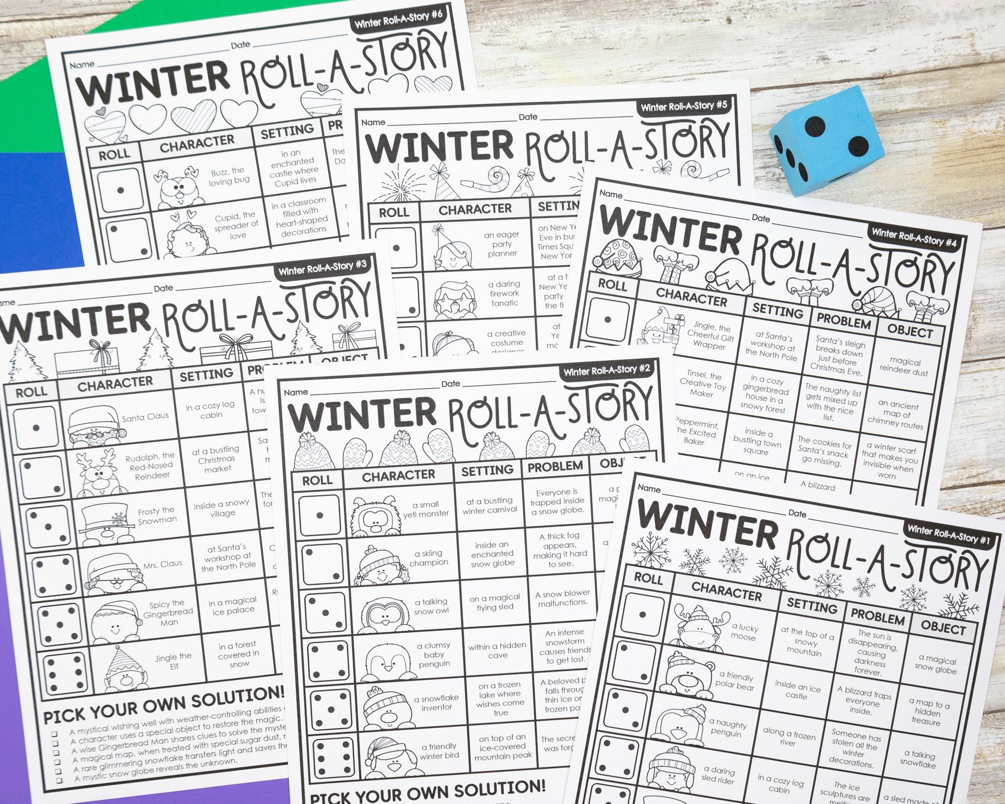 Writing Prompts for Kids Creative Writing Prompts Worksheets Roll and ...
