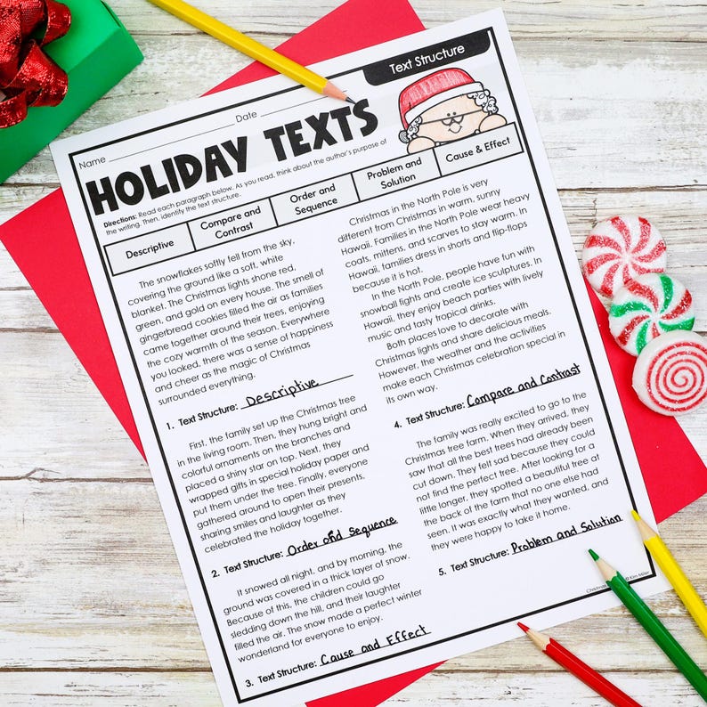 Christmas Reading Worksheets for 4th & 5th Grade | No Prep Printable ...
