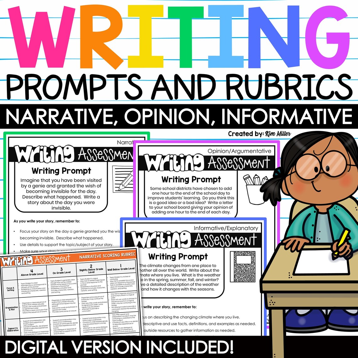 Writing Prompts for Kids Creative Writing Prompts Worksheets Narrative ...