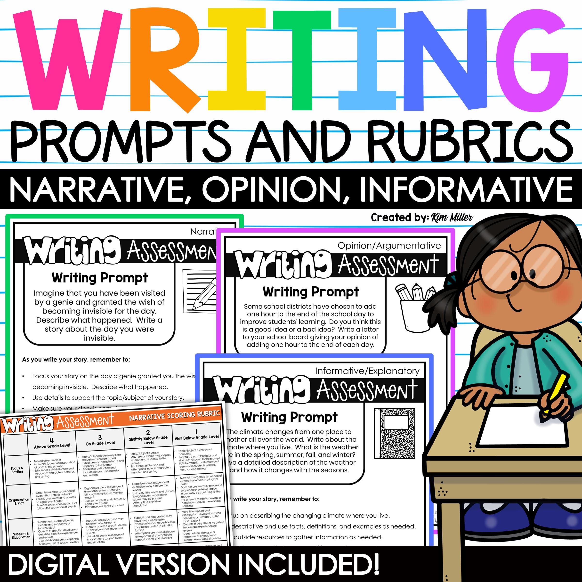 Writing Prompts for Kids Creative Writing Prompts Worksheets Narrative ...
