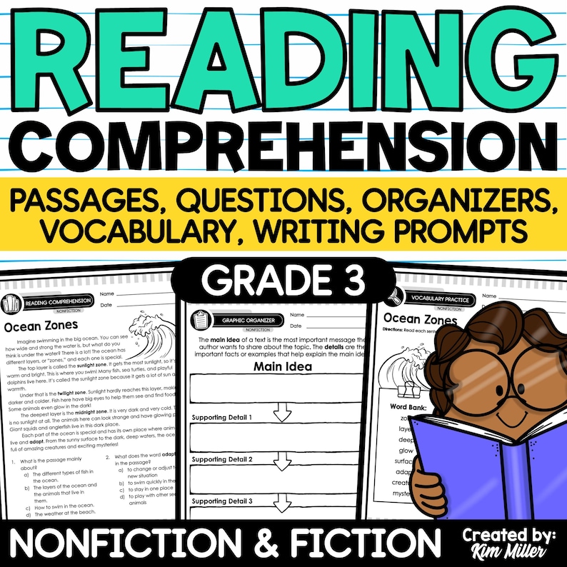 3rd Grade Reading Comprehension Passages With Questions, Graphic ...
