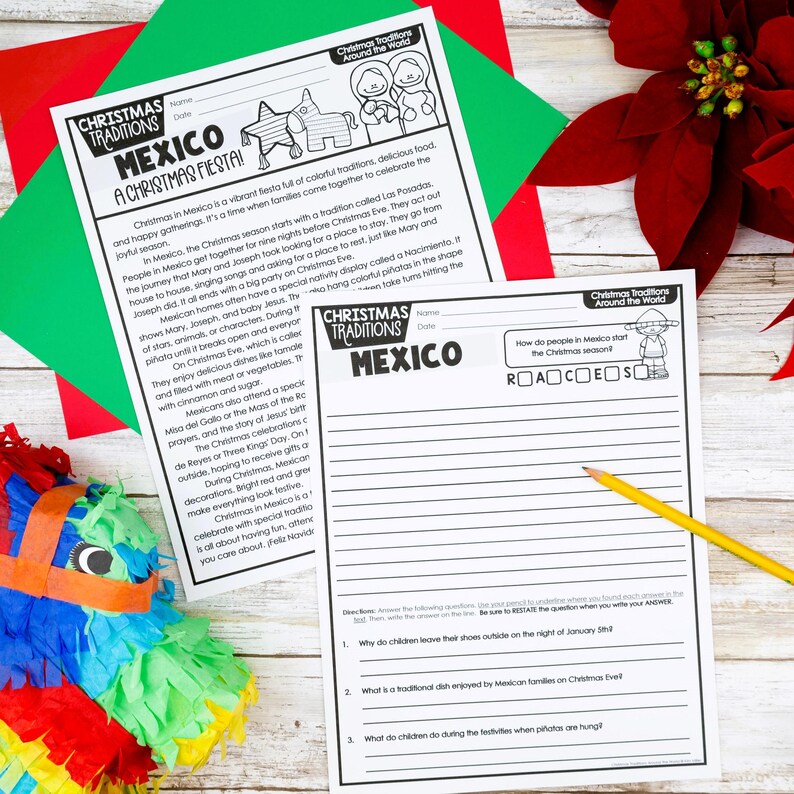 Christmas Around the World Reading Passages, 4th 5th Grade Reading ...