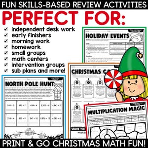 Christmas Math Activities Worksheets Printables, No Prep Activities ...