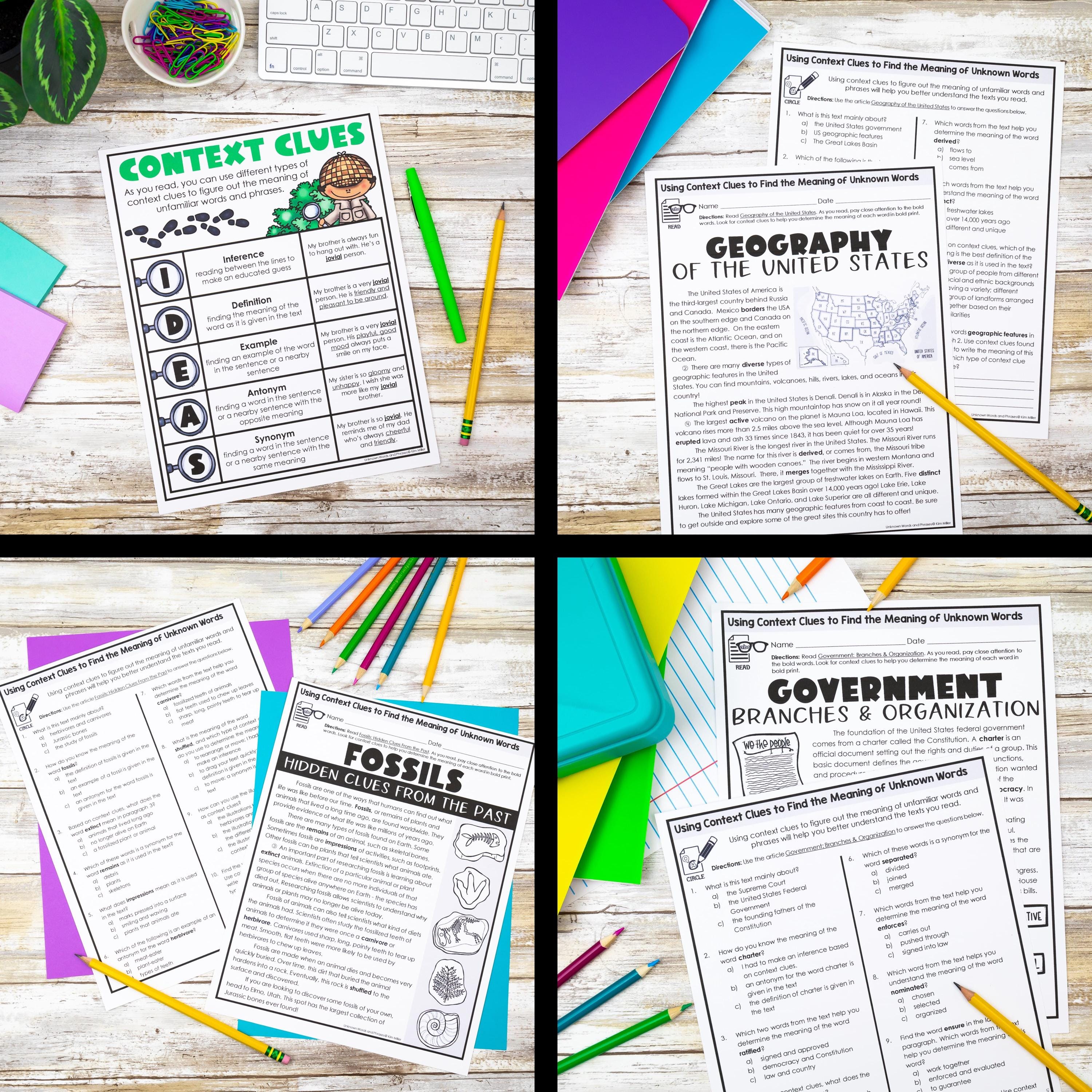Context Clues Anchor Chart, Vocabulary Worksheets, Reading ...