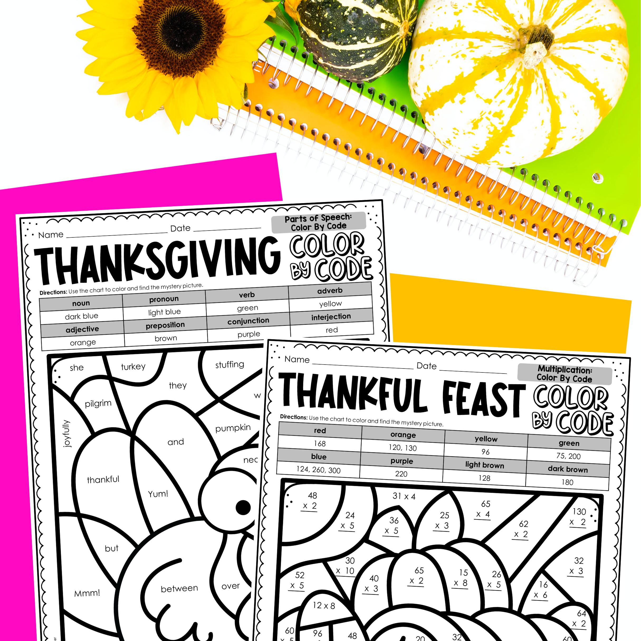 Thanksgiving Worksheets No Prep Reading, Writing, Math Activities ...