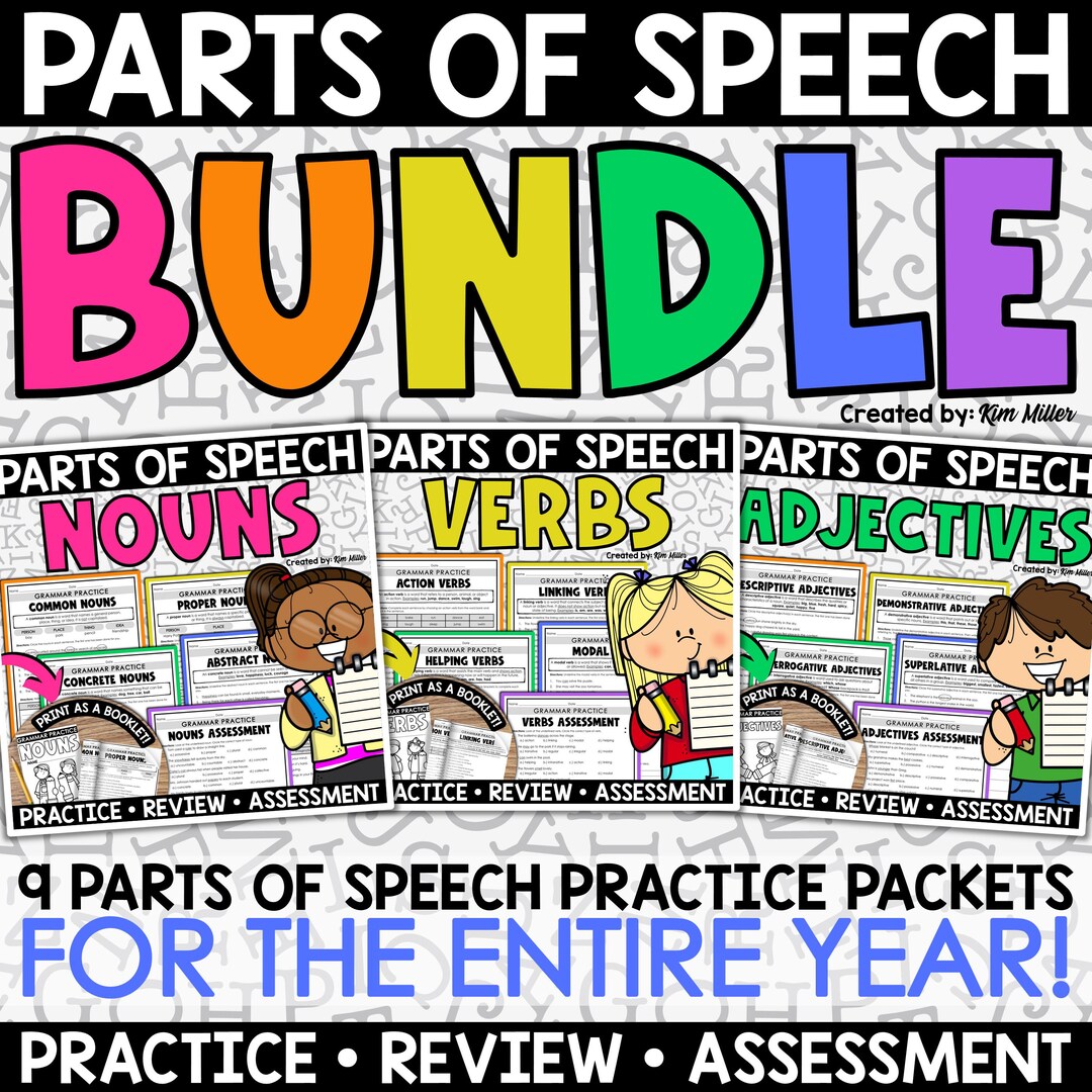 Parts of Speech Printable Worksheets, English Grammar Printable ...