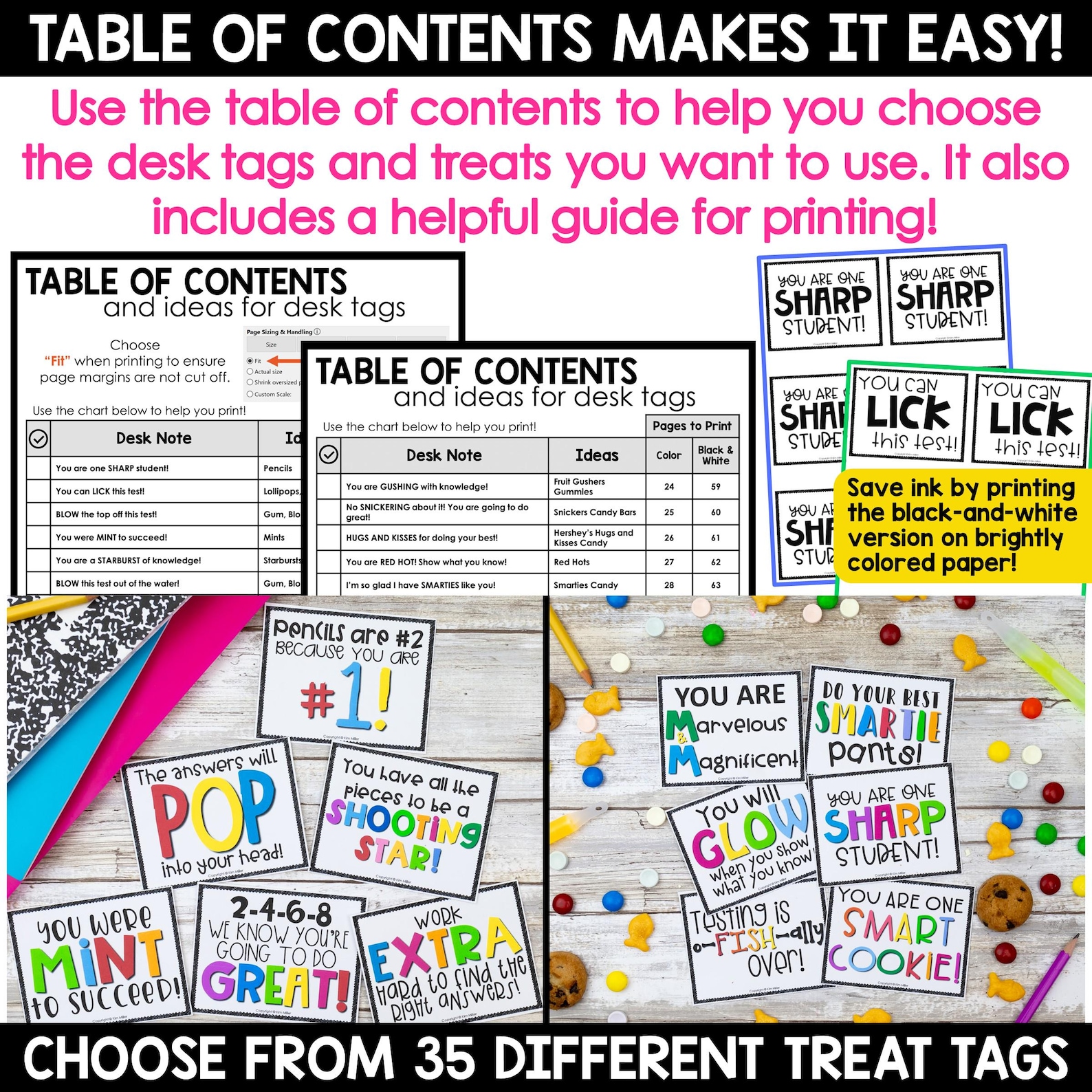 Testing Treat Tags for Teachers Motivational Candy Tags and ...