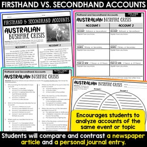 Primary & Secondary Sources Firsthand Secondhand Accounts Nonfiction ...