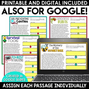 Main Idea and Supporting Details Worksheets 3rd, 4th, 5th Grade Teacher ...