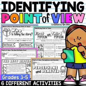Point of View Worksheets Anchor Chart First Third Person Reading ...