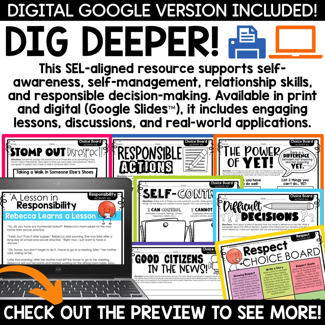 Character Education Social Emotional Learning Activities SEL Social ...