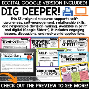 Character Education Social Emotional Learning Activities SEL Social ...