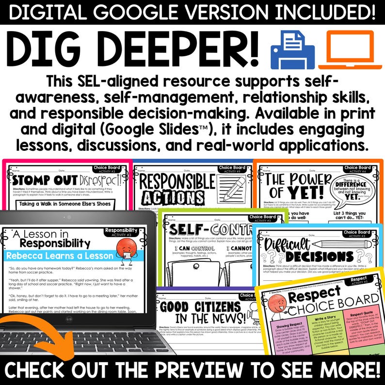 Character Education Social Emotional Learning Activities SEL Social ...