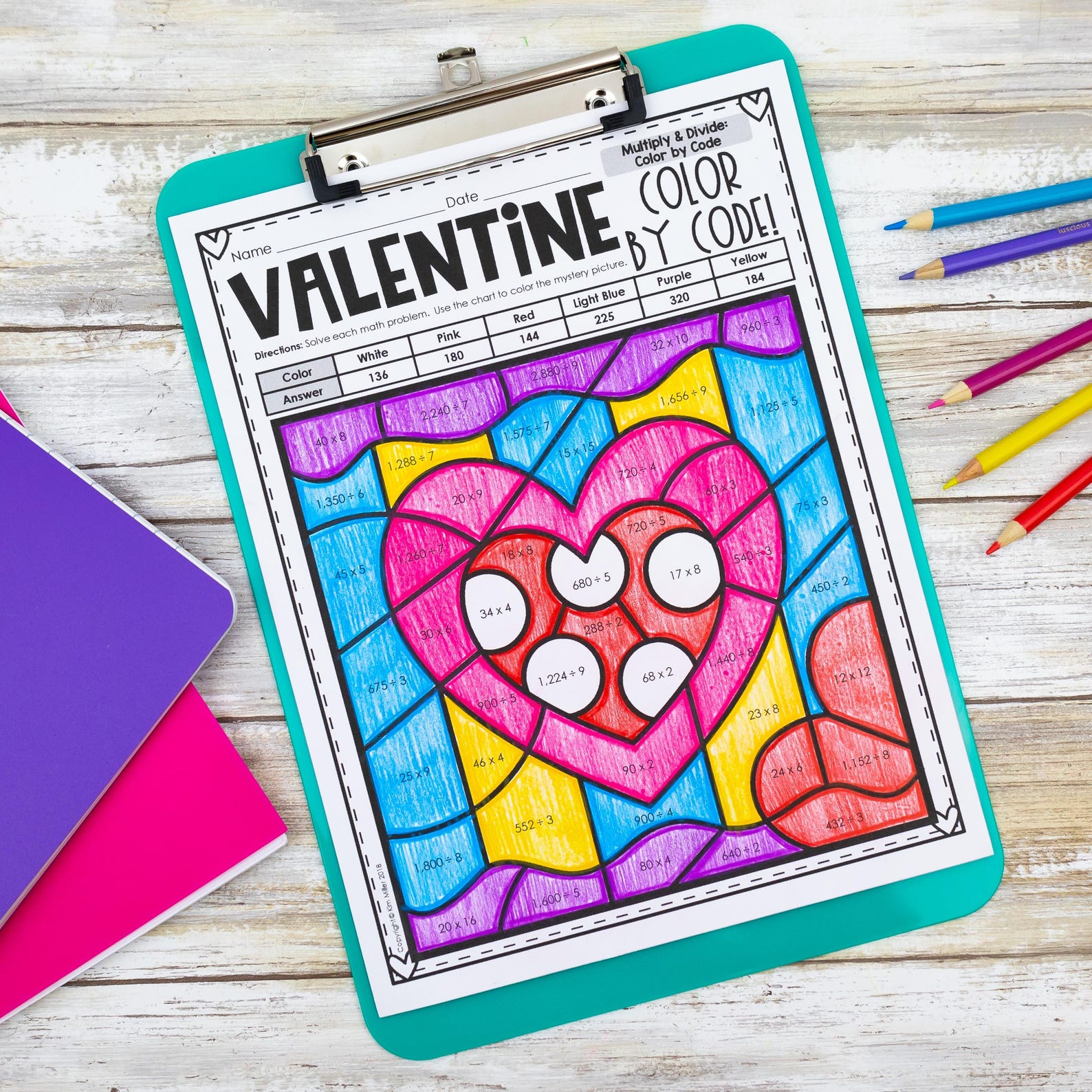 Valentine's Day Math & Reading Activities, 4th 5th Grade (instant ...