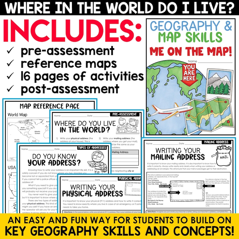 Map Skills US Geography Worksheet | Maps and Globes | Continents and ...
