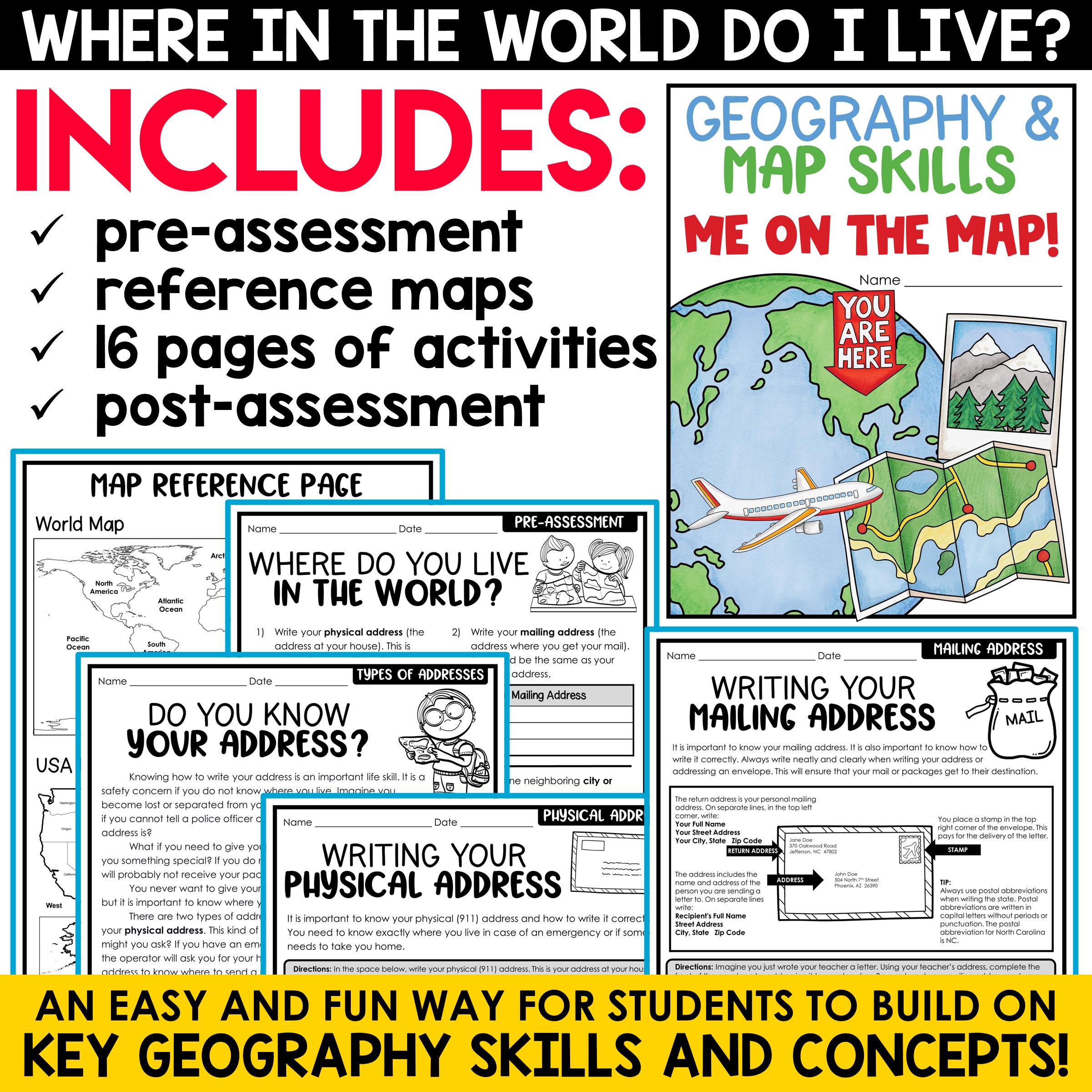 Map Skills US Geography Worksheet | Maps and Globes | Continents and ...
