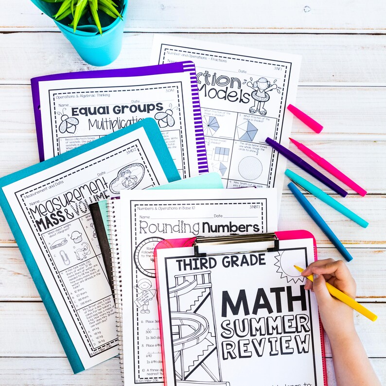 3rd Grade Math Review Summer Math Worksheet, 3rd Grade Math Printable ...