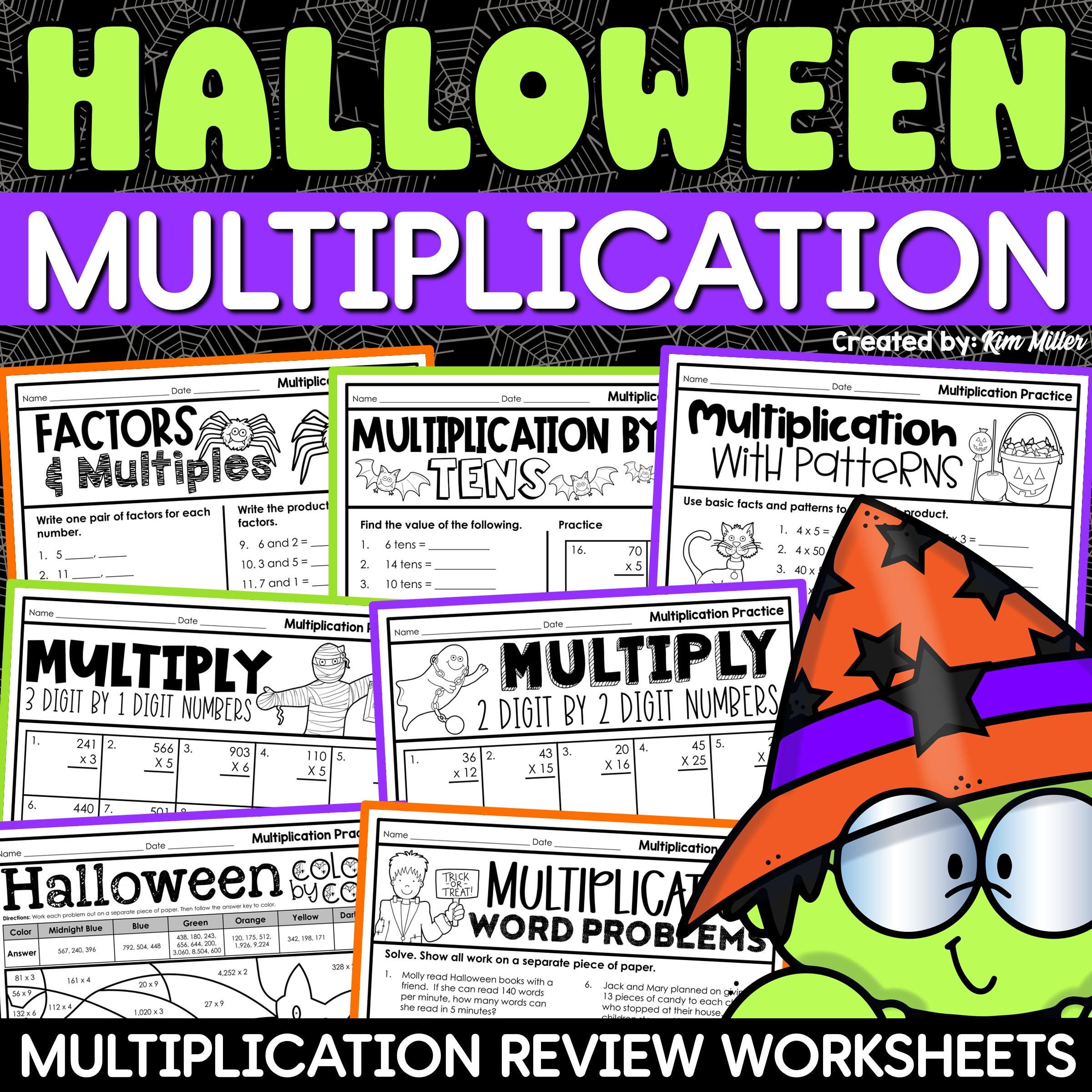 Halloween Activities Multiplication Practice Sheets Fall Math ...