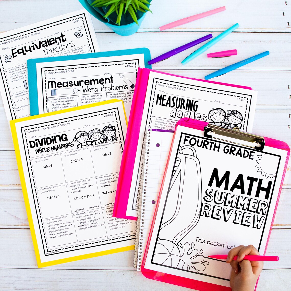4th Grade Math Review Summer Math Worksheet, 4th Grade Math Printable ...