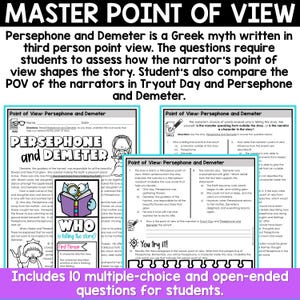 Point of View Worksheets Anchor Chart First Third Person Reading ...