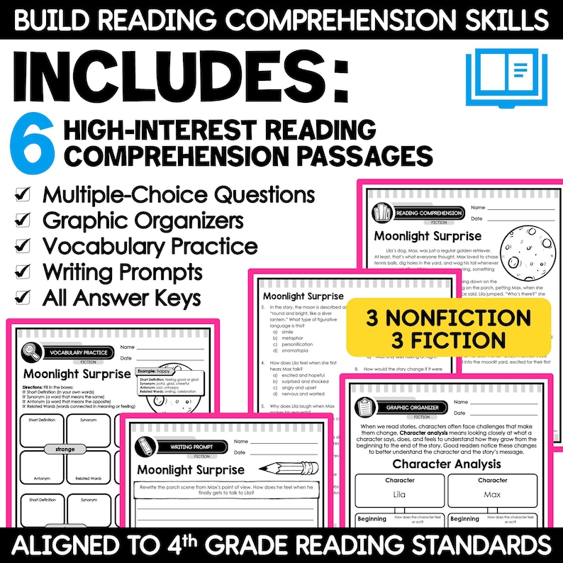 4th Grade Reading Comprehension Passages With Questions, Graphic ...