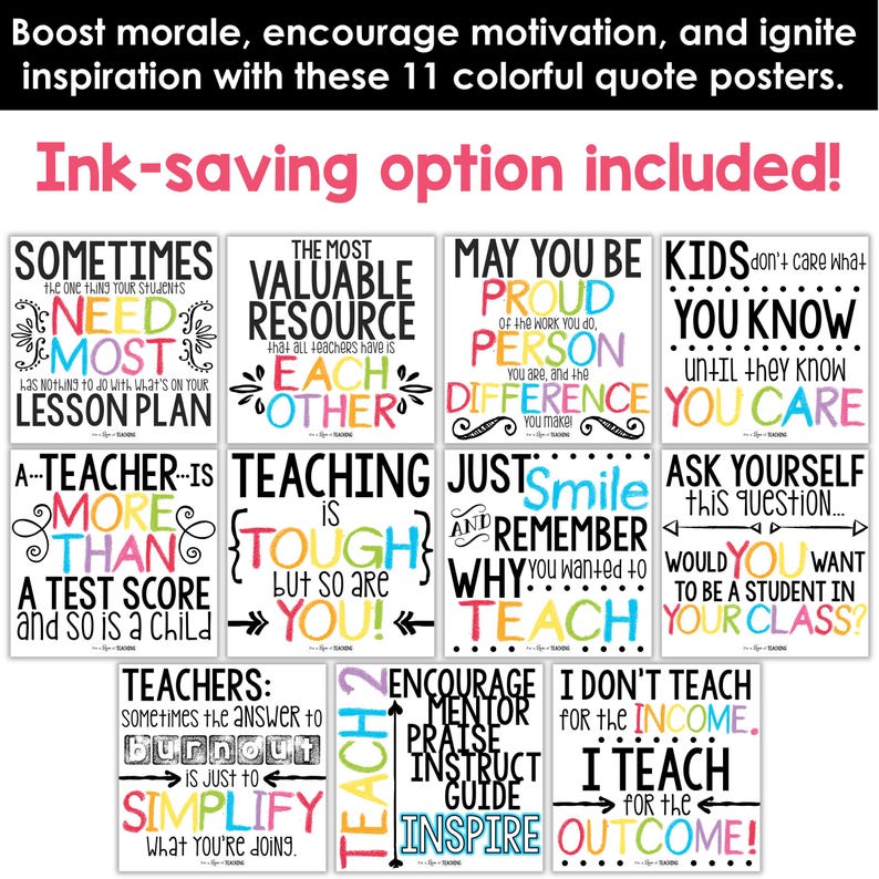 Motivational Posters for Teacher's Lounge, Instant Download ...