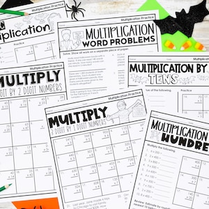 Halloween Activities Multiplication Practice Sheets Fall Math ...