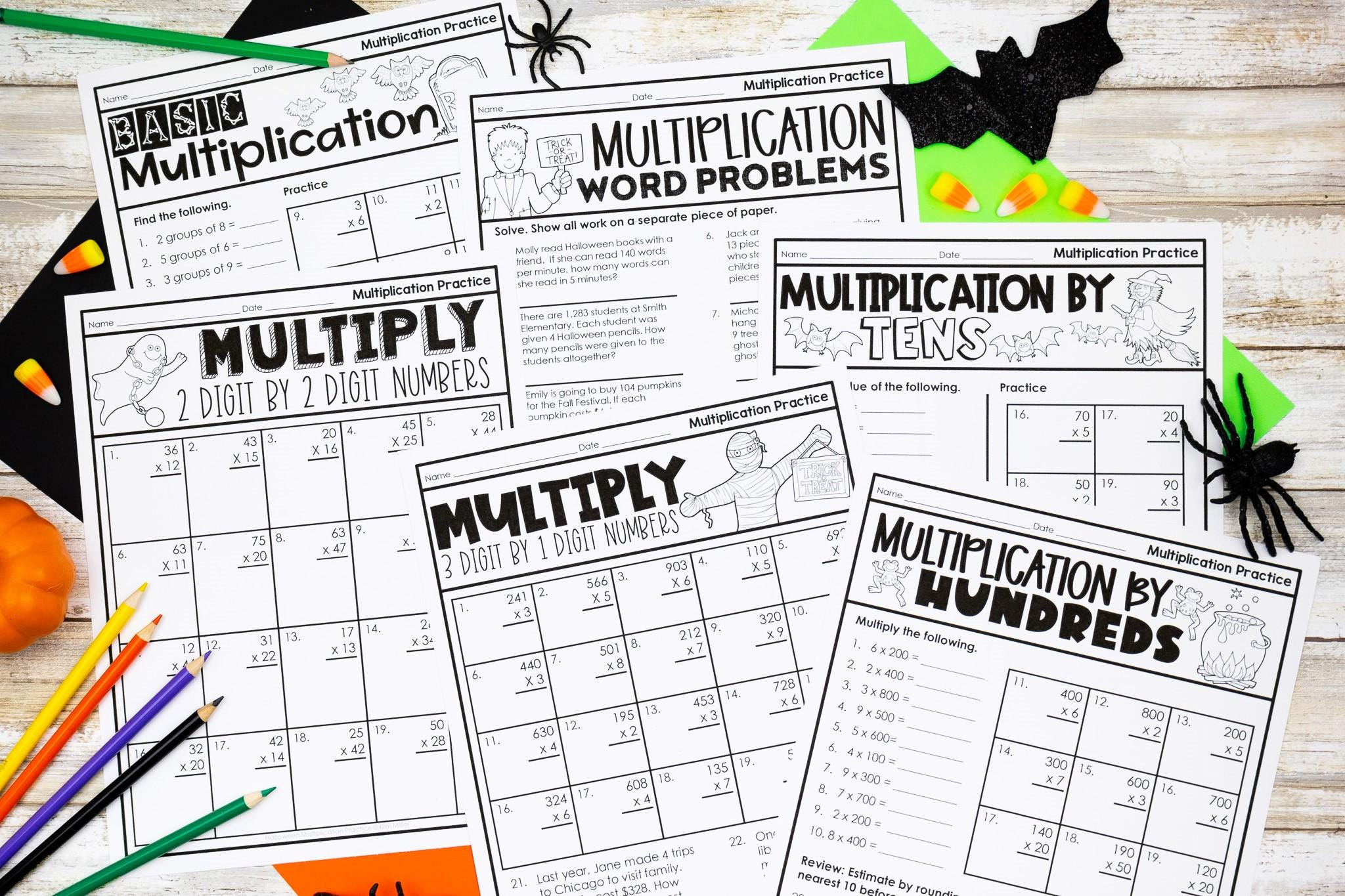 Halloween Activities Multiplication Practice Sheets Fall Math ...