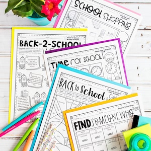 4th 5th Grade Back to School Worksheets, First Day First Week of School ...