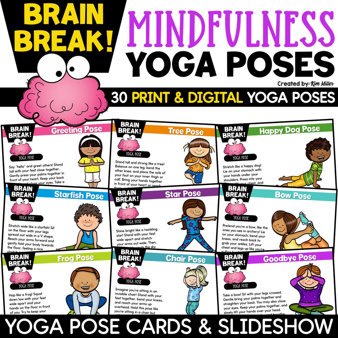 Mindfulness Activities for Kids | Kids Yoga Pose Cards | Brain Breaks ...