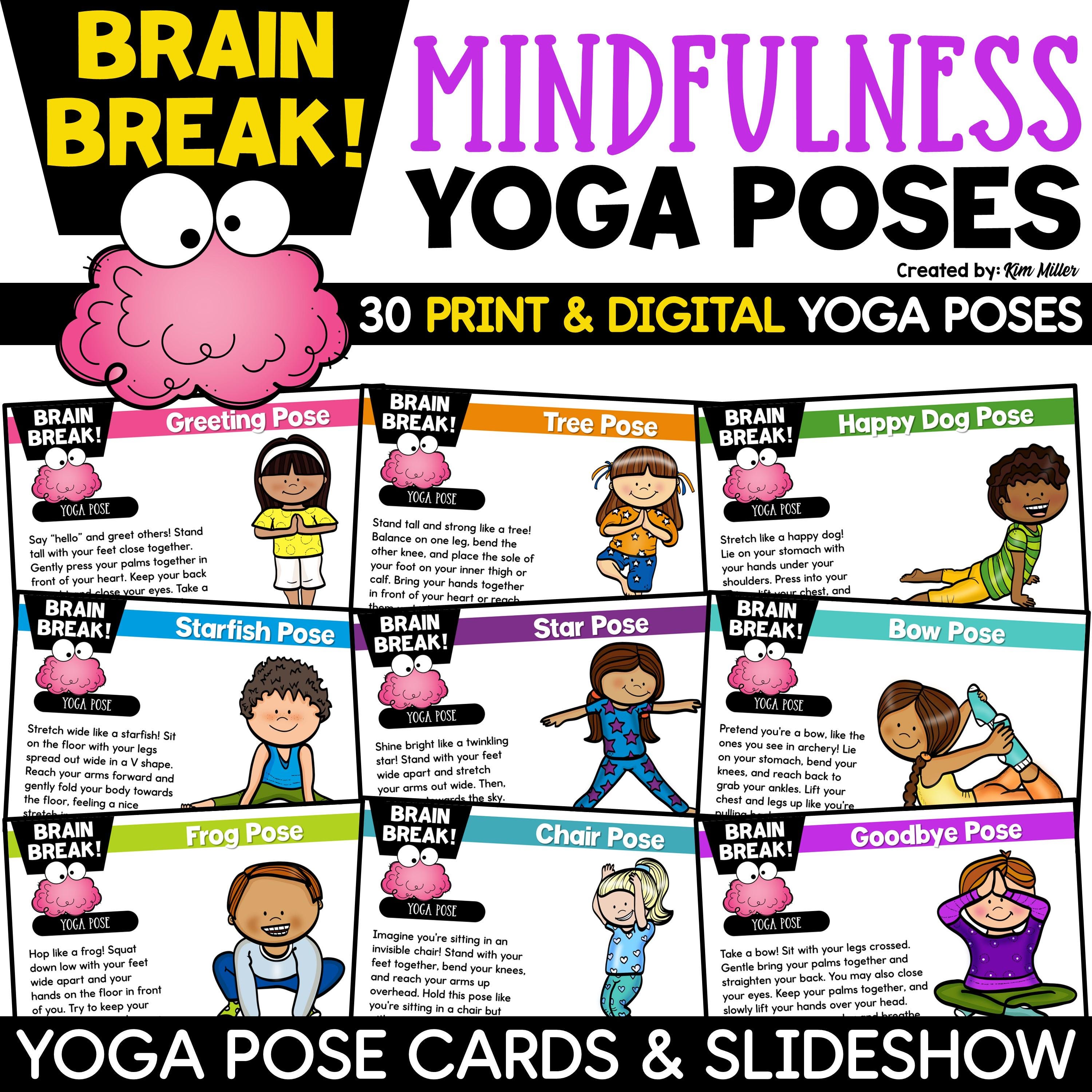Mindfulness Activities for Kids | Kids Yoga Pose Cards | Brain Breaks ...