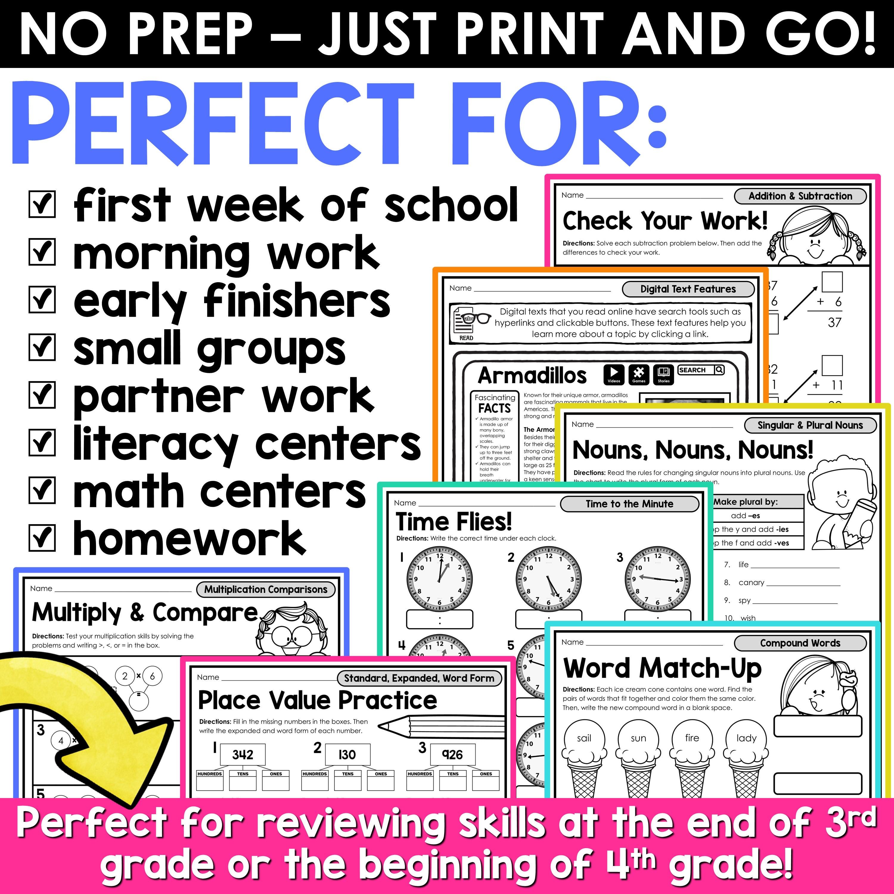 Back to School Activities for Teachers 4th Grade | First Week of School ...