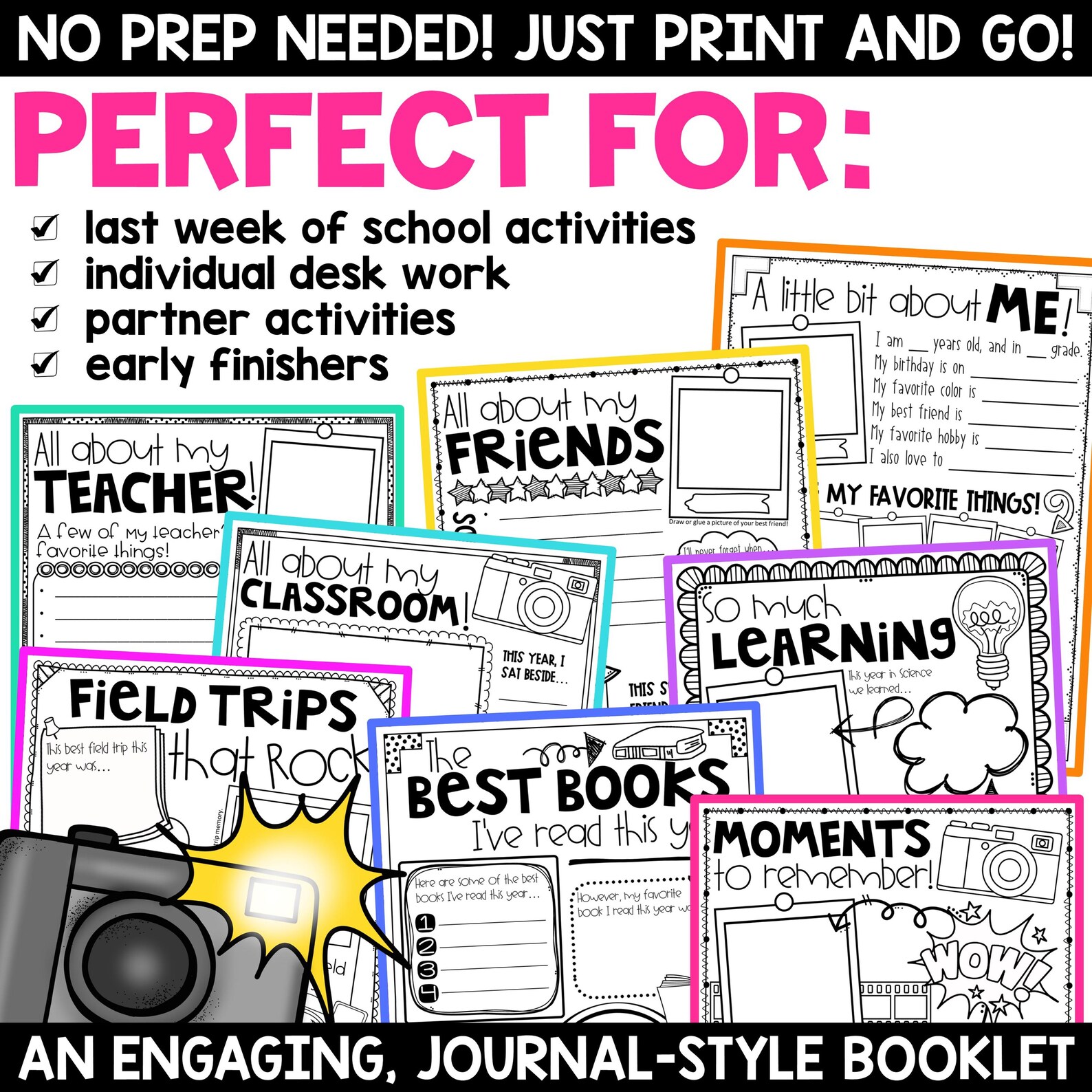 End of the Year Memory Keepsake Book 2nd 3rd 4th 5th Grade | Last Week ...