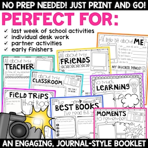 End of the Year Memory Keepsake Book 2nd 3rd 4th 5th Grade | Last Week ...