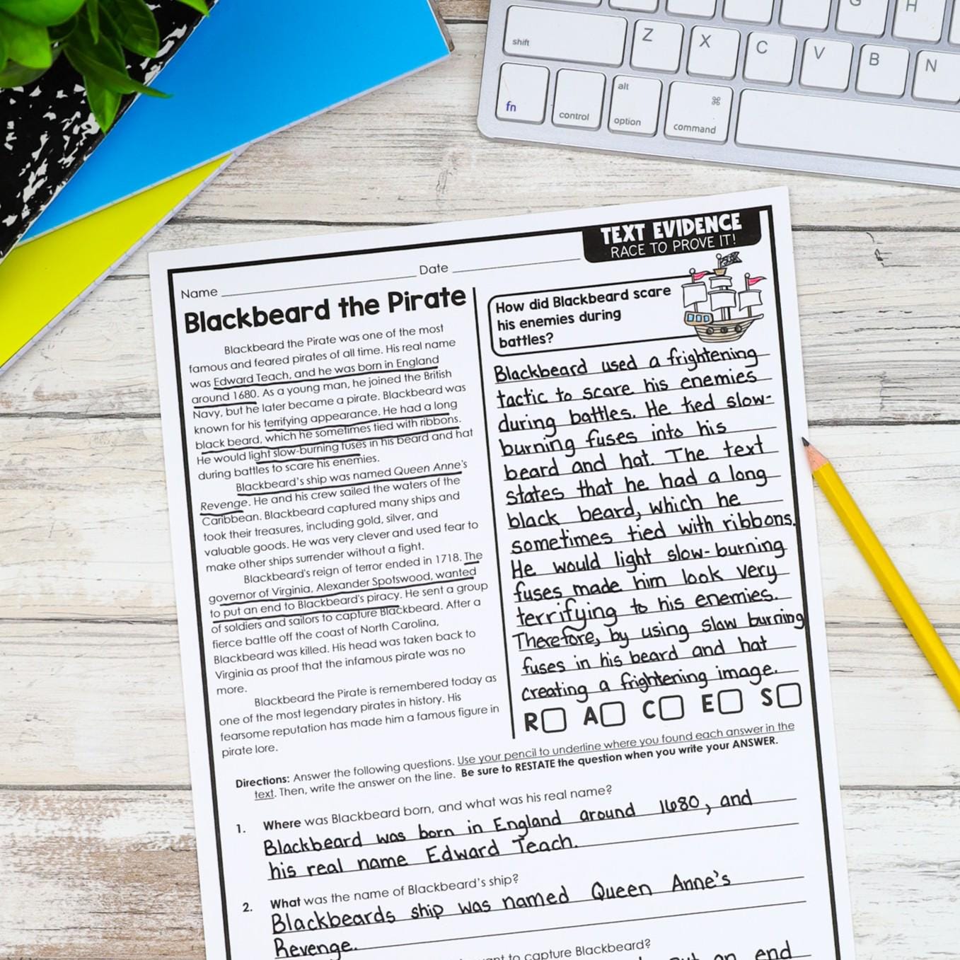 RACES Writing Strategy Anchor Chart Text Evidence Worksheets Reading ...