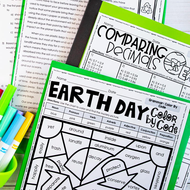 Earth Day Activities Math Reading Writing Worksheets Printables, No ...