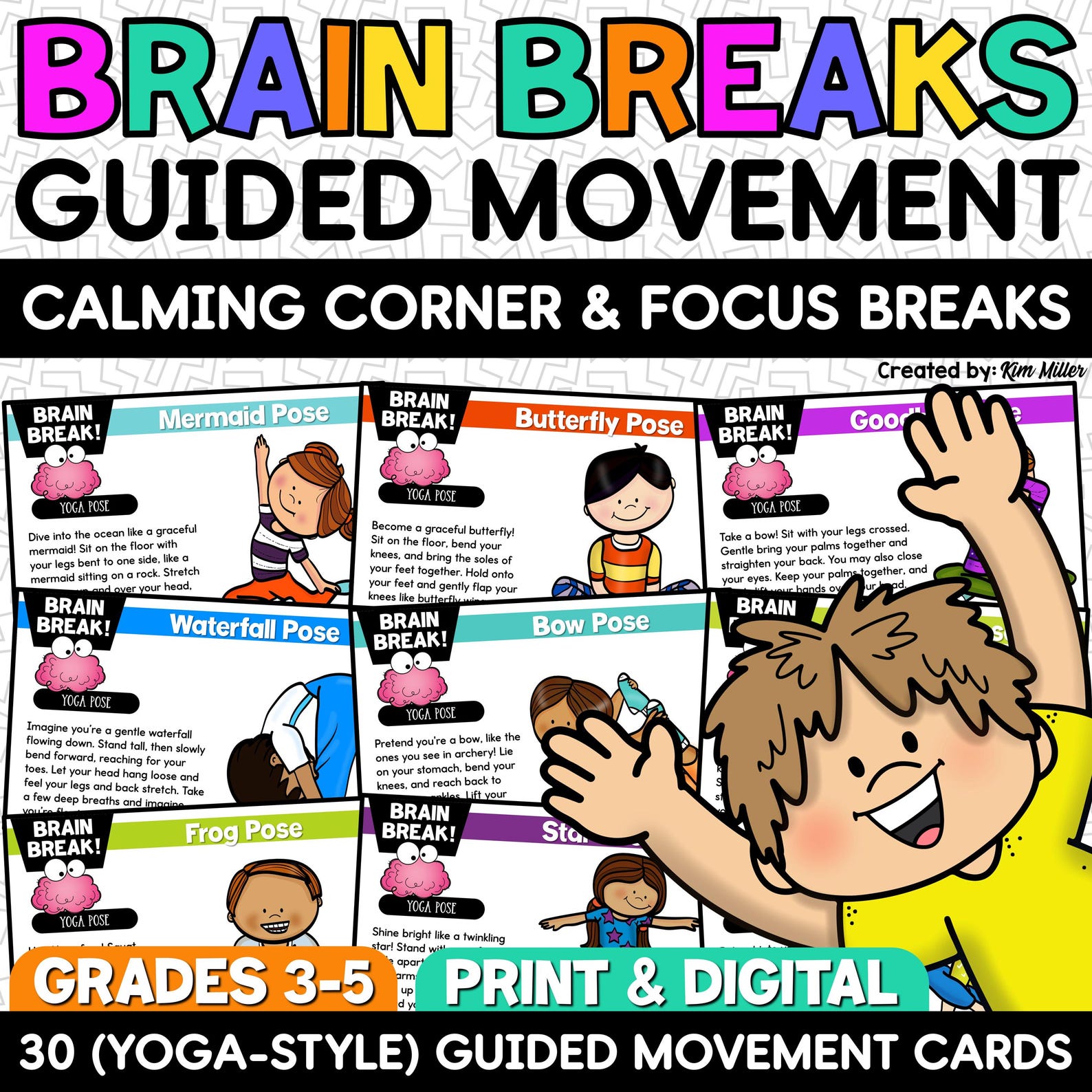 Mindfulness Activities for Kids | Kids Yoga Pose Cards | Brain Breaks ...