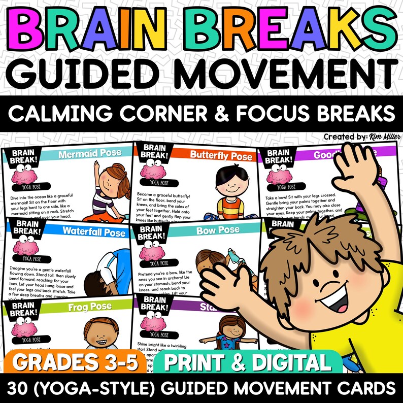 Mindfulness Activities for Kids | Kids Yoga Pose Cards | Brain Breaks ...