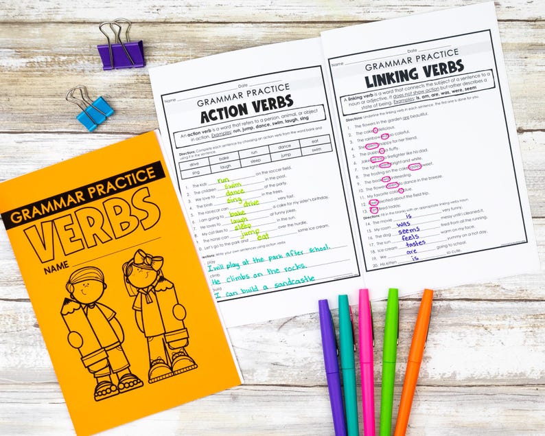 Parts of Speech Posters for Classroom Elementary, Grammar Worksheets ...