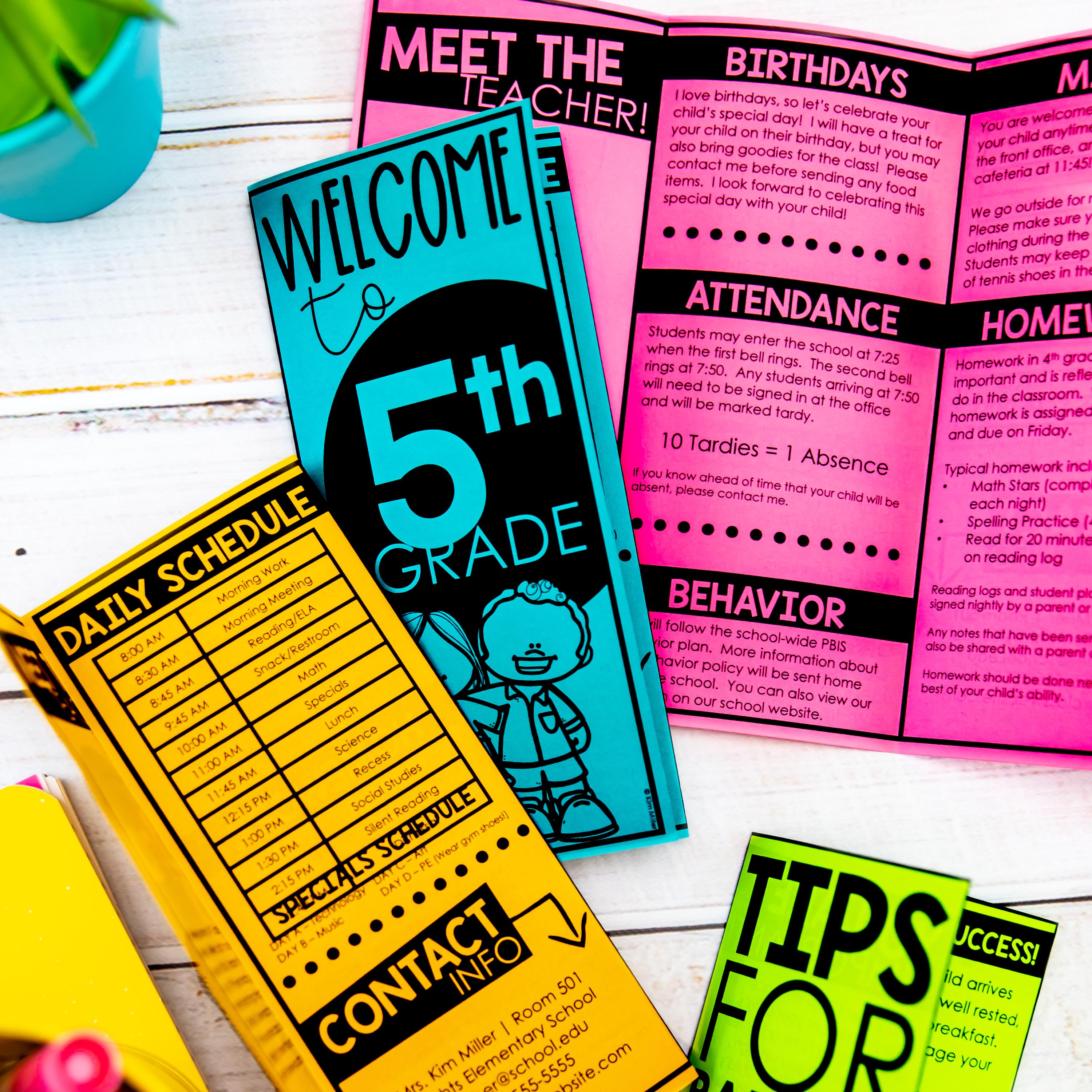 Welcome Back to School EDITABLE Letter Brochure Meet the Teacher ...