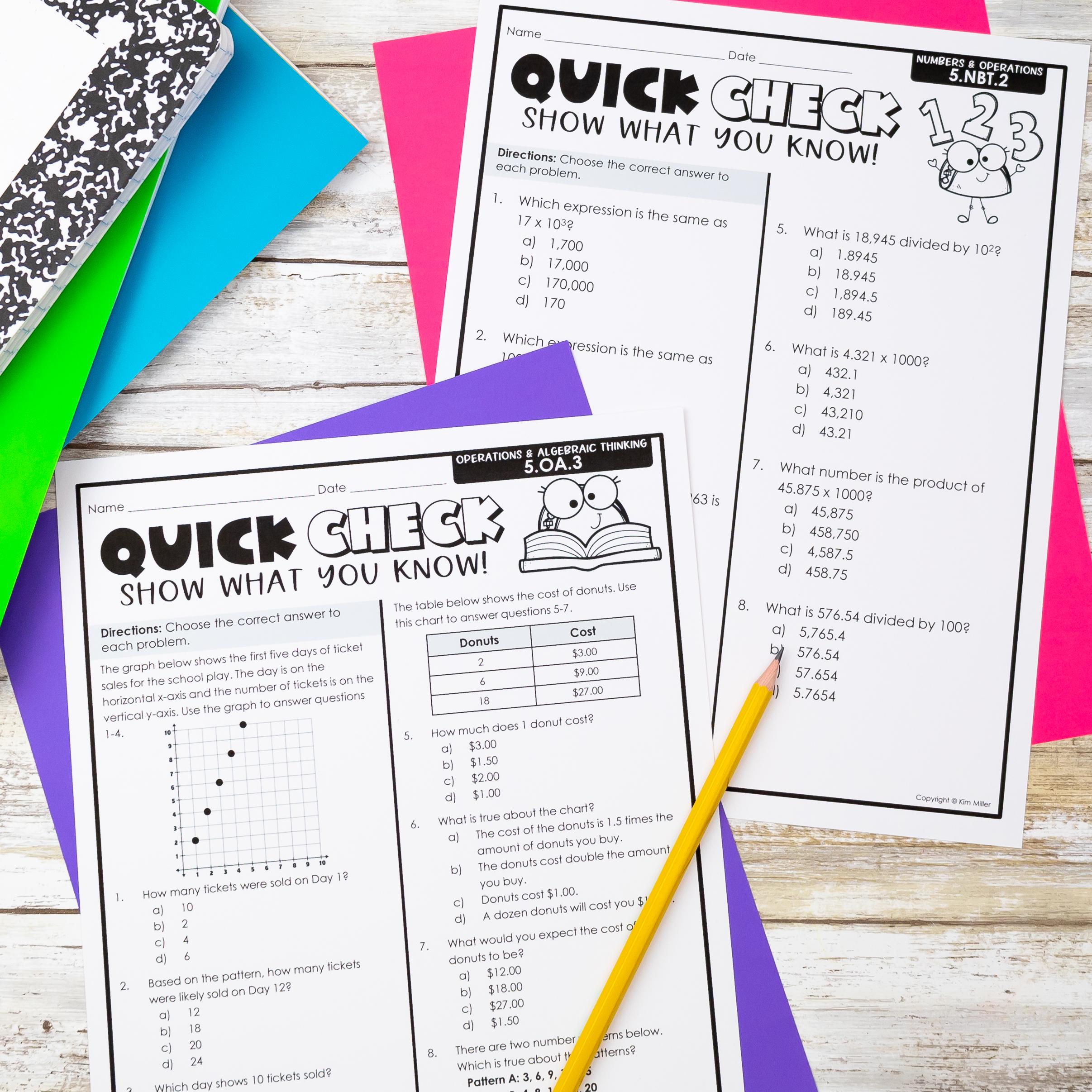 5th Grade Math Worksheet, 5th Grade Math Printable, Fifth Grade Math ...
