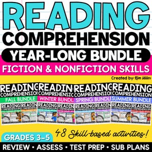 Reading Comprehension Bundle PDF, Digital Download Printables for 3rd ...